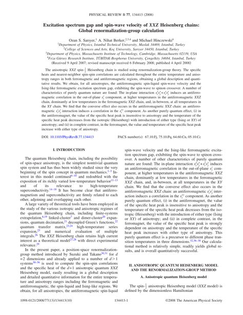 Pdf Excitation Spectrum Gap And Spin Wave Velocity Of Xxz Heisenberg Chains Global