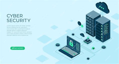 Premium Vector Cyber Data Security Internet Security Isometric Concept Server Room Connected