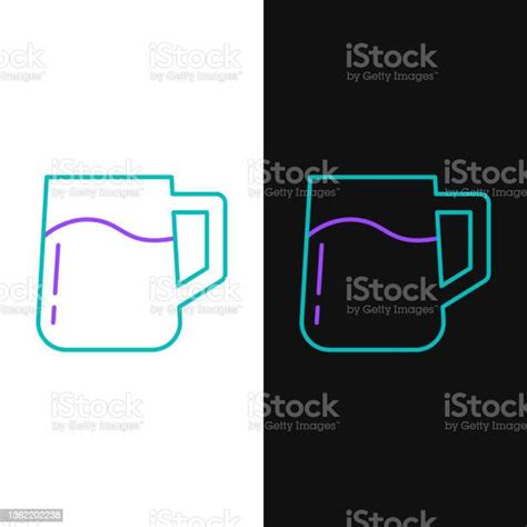 흰색과 검은 색 배경에 고립 된 라인 나무 맥주 머그잔 아이콘 다채로운 개요 개념 벡터 0명에 대한 스톡 벡터 아트 및 기타 이미지 0명 Ale 가득 찬 Istock