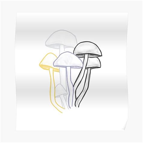 Non Binary Pride Mushrooms Poster For Sale By JessDaniArt Redbubble