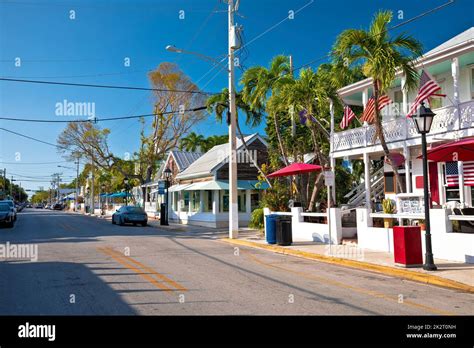 Key West Famous Duval Street View South Florida Keys Stock Photo Alamy
