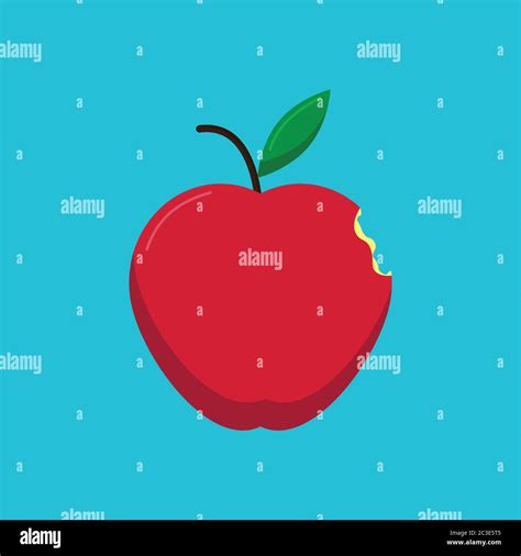 Red Apple With A Small Bite Stock Vector Image And Art Alamy