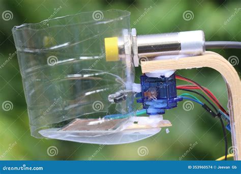 View Of An Electronic Project Made Using Micro Servo And Capacitive