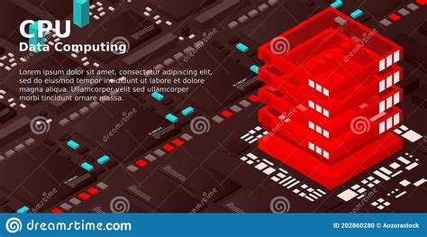 High Tech Electronic Pcb Printed Circuit Board With Processor Microchips And Glowing Digital