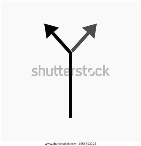 Split Icon Traffic Flow Junction Symbol Stock Vector Royalty Free