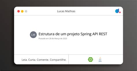 Estrutura De Um Projeto Spring Api Rest Lucas Mathias Spring Boot