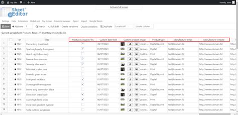 woocommerce how to search for products by custom fields wp sheet editor