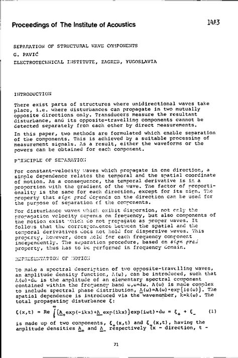 Pdf Separation Of Structural Wave Components