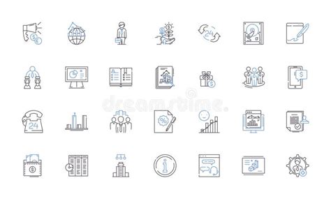 Financial Optimization Line Icons Collection Efficiency Strategy