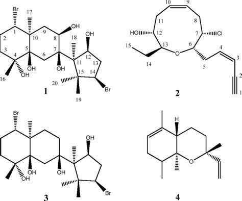 Structural Diversity Of Halogenated Chemicals 14 Isolated From