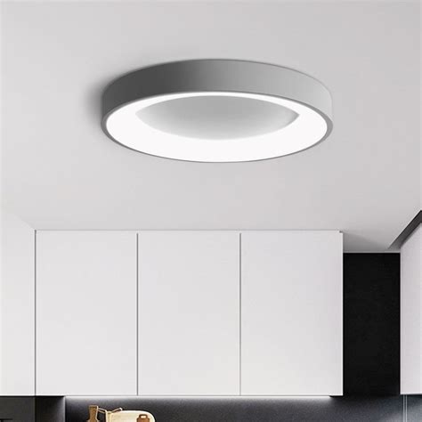 Led Grey Round Flush Mount Ceiling Light Ceiling Light For Low