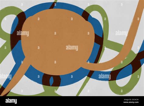 A Modern Abstract Illustration Featuring Interconnected Geometric Shapes In Earthy Beige Rich