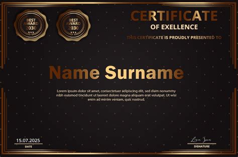 기업 성과 디플로마 수여 인증서 프리미엄 벡터