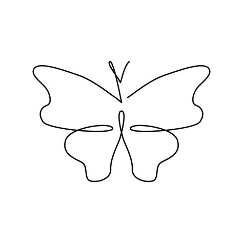 Continuous One Line Drawing One Line Art Beautiful Butterfly Insect Abstract Artistic
