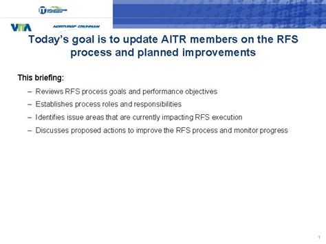 Request For Service Rfs Process And Metrics Update
