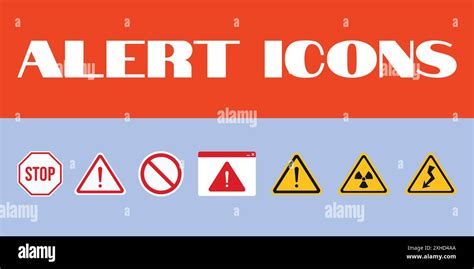 Alert Icons Set Vector Warning Signs Vector Icons Warning Alert Icons