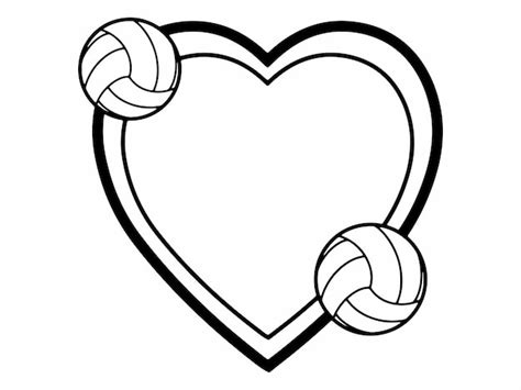 배구 프레임 라인 아트 일러스트레이션 프리미엄 벡터