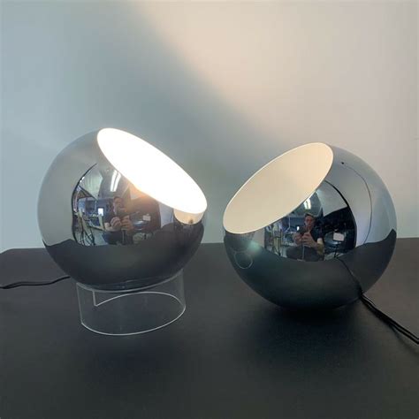 Vintage 60s 70s Chrome Eyeball Lamps Spotlight Mid Century Modern