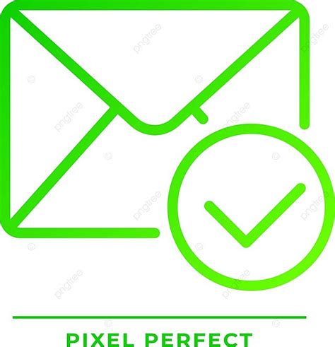 Pixel Perfect Linear Vector Icon Of An Envelope With A Checkmark Gradient Vector Tick Logo