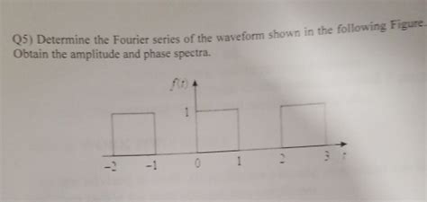 Solved Q5 Determine The Fourier Series Of The Waveform
