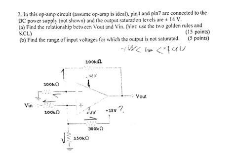 Solved In This Op Amp Circuit Assume Op Amp Is Ideal Pin4
