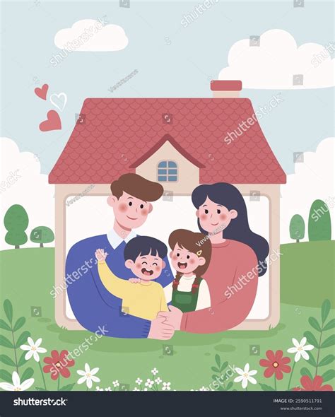 가정의 달 가족이 있는 집 가족 Stock Vector Royalty Free 2590511791 Shutterstock