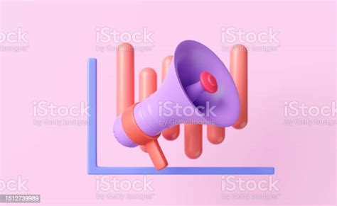 3d 재무 보고서 차트 분홍색 배경에 분리된 확성기가 있는 그래프 온라인 마케팅 비즈니스 전략 데이터 분석 3d 렌더링 일러스트레이션 기업 비즈니스에 대한 스톡 사진 및