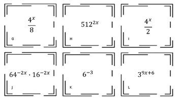 Exponential Equations Intro Expression Matching By Shalynne Orth