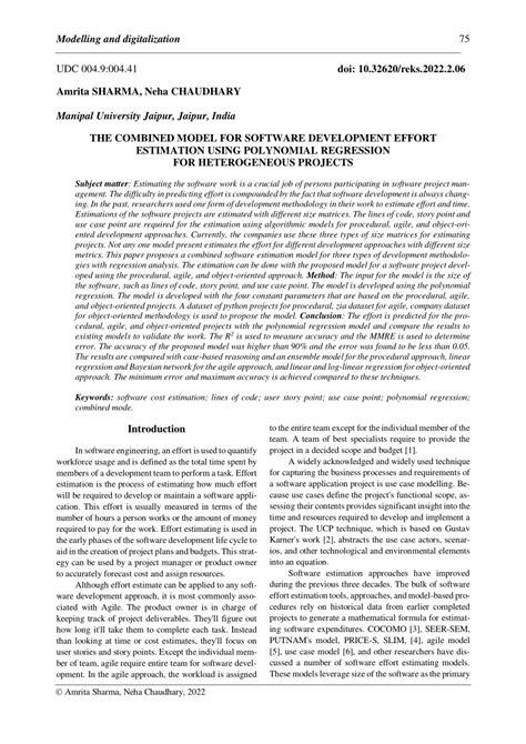 pdf the combined model for software development effort estimation