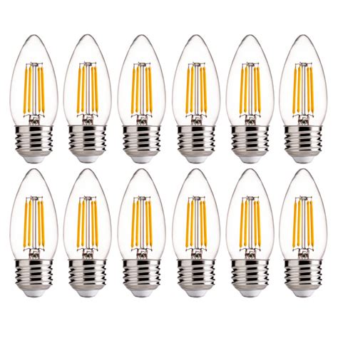 Flsnt B E Base Led Candelabra Light Bulbs W Equivalent Dimmable Led Candle Light Bulbs