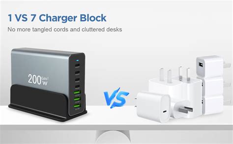 Amazon Com W Multiple Usb Charger Station Ports Aluminum Alloy Usb C Charger Block With