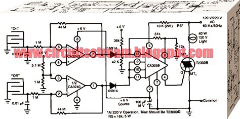 On Off Touch Switch Circuit Diagram With CA Electronic Circuit Diagrams Schematics