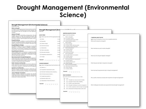 Drought Management Environmental Science Made By Teachers
