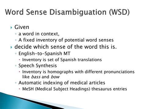 Ppt Word Sense Disambiguation Powerpoint Presentation Free Download Id 2360611