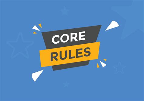 Core Rules Text Button Core Rules Speech Bubble Core Rules Text Web Template Vector