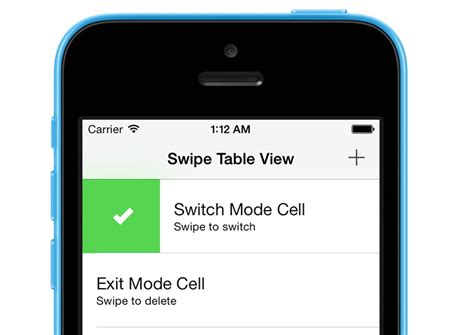 easy to use uitableviewcell implementing swiping to trigger actions
