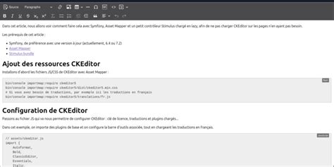Mettre En Place Ckeditor 5 Avec Symfony Asset Mapper Et Stimulus Jonathan Scheiber