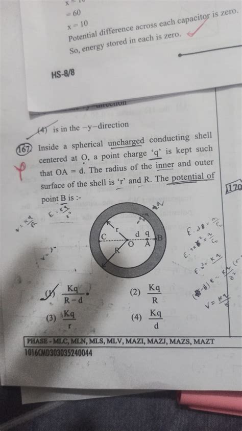 Potential Difference Across Each Capacitor Is Zero X 10 So Energy Store