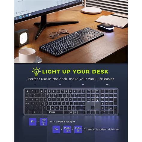 Jomaa Ultra Slim Wireless Backlit Keyboard And Mouse Combo 2 4g Usb Silent Keyboard And Mouse