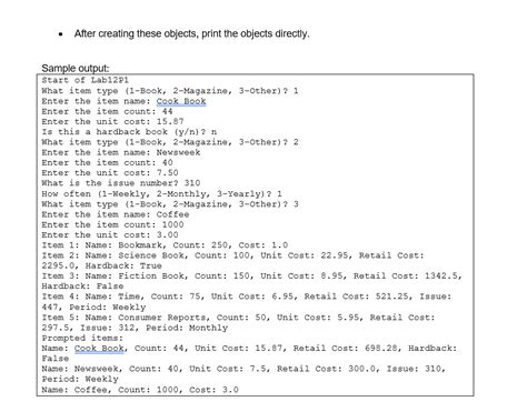 Solved Please Write In Python Code And Have The Outcome Be