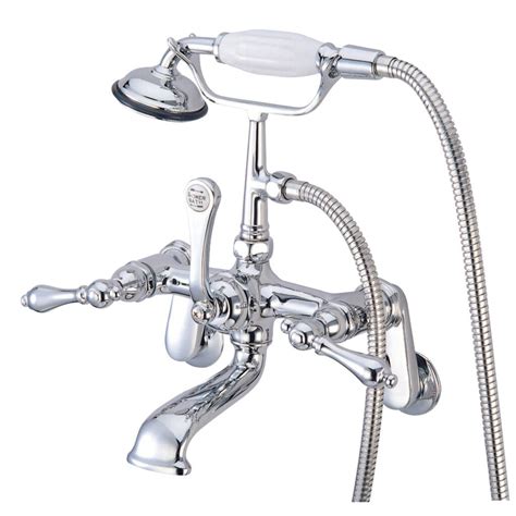 Vintage Wall Mount Clawfoot Tub Faucet With Hand Shower Overstock