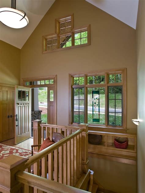 Craftsman Entryway With Vaulted Ceiling Vaulted Ceiling Lighting