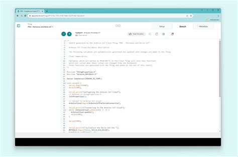 Arduino Cloud Sketch Tab