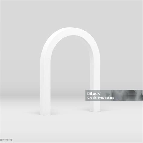 흰색 아치 곡선 구조 3d 입구 쇼케이스 출구 수직 기초 현실적인 벡터 3차원 형태에 대한 스톡 벡터 아트 및 기타 이미지 3차원 형태 배경 주제 출입구 문 Istock