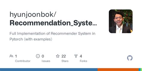 Github Hyunjoonbokrecommendationsystem Pytorch Full Implementation