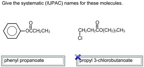 Give The Systematic Iupac Names For These Molecules Occh2ch3