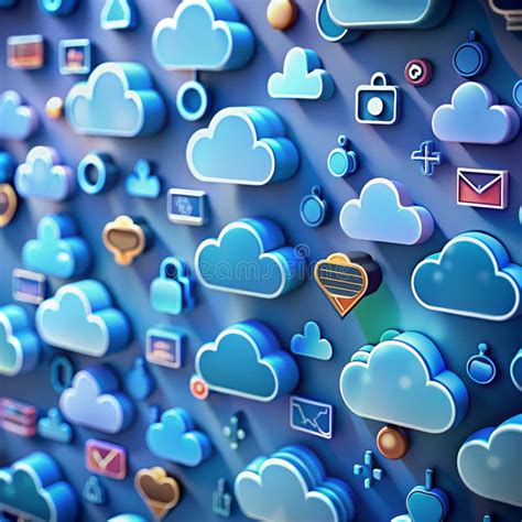 Cloud Computing Icons A Collection Of 3d Cloud Symbols Representing