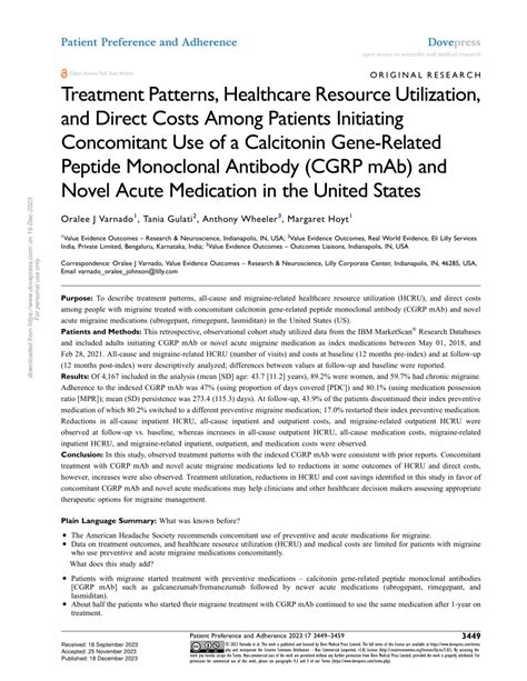 Pdf Treatment Patterns Healthcare Resource Utilization And Direct Costs Among Patients