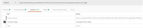Json How To Update A Bim 360 Projects Image Using Postman Stack Overflow