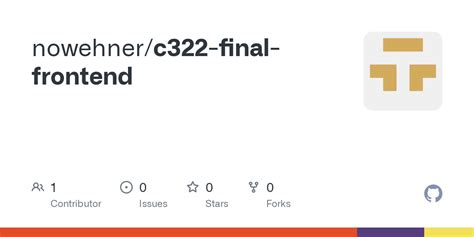 github nowehner c322 final frontend